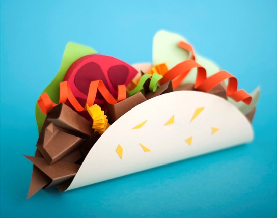 568738-taco.jpg (544×428) | Food sculpture, Paper art, Food art